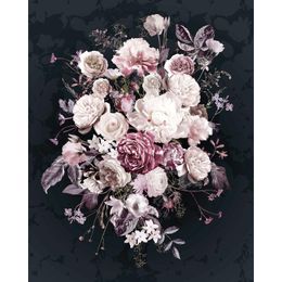 Komar Vliestapete &raquo;Digitaldruck Vlies - Bouquet Noir - Gr&ouml;&szlig;e 200 x 250 cm&laquo; bedruckt glatt Wohnzimmer, Schlafzimmer bunt Vlies