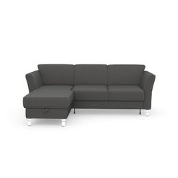 Sit & More sit&more Ecksofa &raquo;Visby L-Form&laquo; wahlweise mit Bettfunktion und Bettkasten, frei im Raum stellbar grau