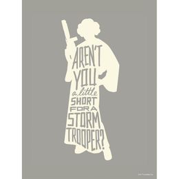 Komar Bild &raquo;Star Wars Silhouette Quotes Leia&laquo; Disney 1 Stk. tlg. Wandbild zur Dekoration im Kinderzimmer - ohne Rahmen bunt Holz, Papier