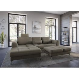 Sit & More sit&more Ecksofa &raquo;Bendigo L-Form&laquo; inklusive Sitztiefenverstellung, Bodenfreiheit 15 cm, 2 Fu&szlig;farben braun