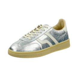 Gant Damen Sneaker &raquo;Cuzima&laquo; , Retro Sneaker, Schn&uuml;rschuh mit softer Lederinnenausstattung silber 39