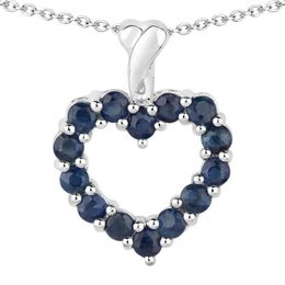 Vira Jewels Damen Kette mit Anh&auml;nger &raquo;925 Sterling Silber rhodiniert Safir&laquo;