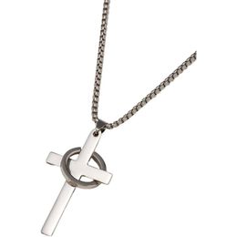 Firetti Herren Kette mit Anh&auml;nger &raquo;Schmuck Geschenk Edelstahl Halsschmuck Halskette Kreuz&laquo; Made in Germany silber
