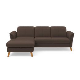 Sit & More sit&more Ecksofa &raquo;Romero L-Form&laquo; wahlweise mit oder ohne Relax-Funktion, Bettfunktion, Bettkasten braun 100% Polyester