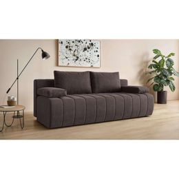 Home Affaire 3-Sitzer &raquo;LOVENDY Schlafsofa mit Bettkasten, Breite 195cm, Liegefl&auml;che 145x195cm&laquo; mit R&uuml;ckenkissen und Armlehnenkissen, belastbar bis 330