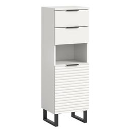 Welltime Unterschrank &raquo;Litica, H&ouml;he 110 cm, 2 Schubk&auml;sten, 1 T&uuml;r, 1 offenes Fach&laquo; Badschrank, Bad-Midischrank, Badezimmer, Bad-M&ouml;bel wei&szlig; FSC -