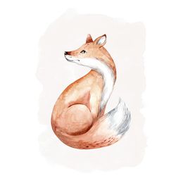 Komar Bild &raquo;Curious Fox&laquo; Natur 1 Stk. tlg. Wandbild zur Dekoration - ohne Rahmen bunt Holz, Papier