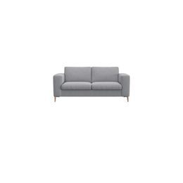 FLEXLUX 2-Sitzer &raquo;Fiore Designsofa, bequem und komfortabel durch hochwertigen Sitzaufbau&laquo; breite Armlehnen, Kaltschaum, F&uuml;&szlig;e Alu+ Eiche grau 100% 