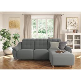 Home Affaire Ecksofa &raquo;Boston L-Form&laquo; Kopfteilverstellung an jeder Sitzfl&auml;che, wahlweise Relaxfunktion grau Struktur (100% Polyester);Luxus-Microfaser 