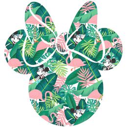 Komar Vliestapete &raquo;Vlies selbstklebend - Minnie Head Tropical - Gr&ouml;&szlig;e 125 x 125 cm&laquo; bedruckt glatt Kinderzimmer bunt Vlies