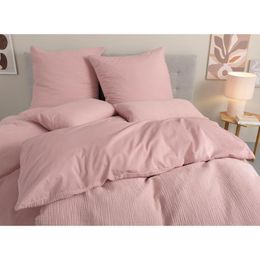 OTTO home Wendebettw&auml;sche &raquo;Sari3&laquo; 2 NEUHEIT: aus 100% Baumwolle in weichem Musselin, R&uuml;ckseite Renforc&eacute; rosa Renforc&eacute;, Obermaterial: 100% Baumwolle. 