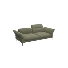FLEXLUX 2,5-Sitzer &raquo;Salino, Funktionssofa, Relaxsofa&laquo; Sofa mit Arm- und Kopfteil-Verstellungen, Kaltschaum & Stahl-Wellen gr&uuml;n 100% Polyester