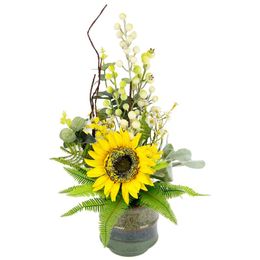 I.GE.A. Kunstblume &raquo;Sonnenblume&laquo; Im Topf aus Keramik Blumen Arrangement Tischdeko gelb