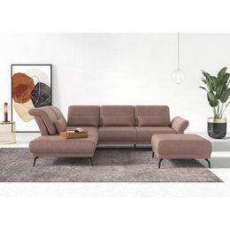Home Affaire Ecksofa &raquo;Coco L-Form&laquo; Sitztiefen-, Arm- und Kopfteilverstellung, Cord-Bezug, Fu&szlig;h&ouml;he 15 cm rosa 95% Polyester, 5% Polyamid