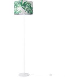 Paco Home Stehlampe &raquo;Ostende 537&laquo; E27 Leselampe Lampenschirm Deko Schlafzimmer Kinderzimmer Palme wei&szlig;
