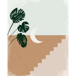Komar Bild &raquo;Silence Crescent Moon&laquo; Natur 1 Stk. tlg. Wandbild zur Dekoration - ohne Rahmen braun Holz, Papier