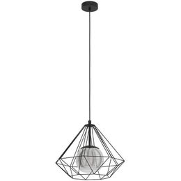 Eglo H&auml;ngeleuchte &raquo;VERNHAM Pendellampe, Stahl und Glas, E27, IP20, Esszimmerlampe, Lampe&laquo; E27 1 Stk. Pendelleuchte, Wohnzimmerlampe, H110 x &Oslash;44,5 cm, 