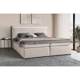 Collection AB Boxspringbett &raquo;30 Jahre Jubil&auml;ums-Modell Athena&laquo; in H2,H3 & H4, wahlweise mit LED-Leiste beige Holzwerkstoff, Spanplatte