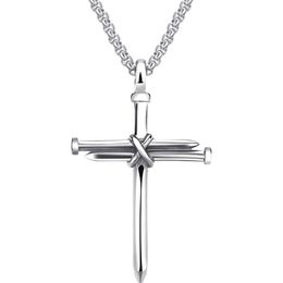Firetti Herren Kette mit Anh&auml;nger &raquo;Schmuck Geschenk Edelstahl Halsschmuck Halskette Venezianerkette Kreuz&laquo; silber