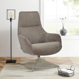 OTTO home Drehsessel &raquo;CLARINDA moderner Ohrensessel drehbar, TV-Sessel, Relaxsessel&laquo; 360-Grad drehbar, robustes Metallgestell grau metal frame, 