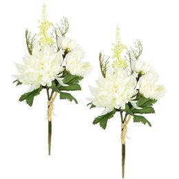 I.GE.A. Kunstblume &raquo;Chrysanthemen-Bund 2er Set&laquo; 25cm Strau&szlig; k&uuml;nstlich Bouquet Seidenblume Blumenbouquet Blumenstrau&szlig; Polyester