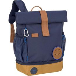 L&auml;ssig L&auml;ssig Damen L&Auml;SSIG Kinderrucksack &raquo;Little Gang, Mini Rolltop Backpack, navy&laquo; Reflektoren aus recycelten PET-Flaschen blau