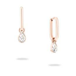 Echtzeit Damen Paar Creolen &raquo;Schmuck Geschenk Edelstahl Ohrringe Like Diamonds Tropfen&laquo; mit Zirkonia (synth.) - Einh&auml;nger abnehmbar rosa