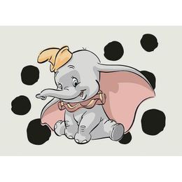 Komar Bild &raquo;Dumbo Dots Landscape&laquo; Disney 1 Stk. tlg. Wandbild zur Dekoration im Kinderzimmer - ohne Rahmen bunt Holz, Papier