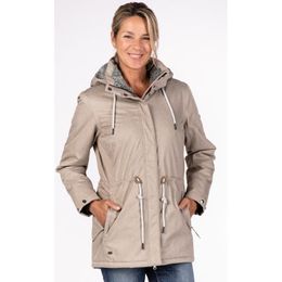 Lpo Damen LPO Parka &raquo;PAISLEY II NEW WOMEN&laquo; leicht wattierter Parka mit abnehmbarer Kapuze grau 48 (XL)