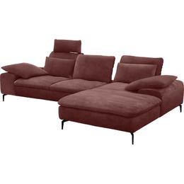 W.Schillig Ecksofa &raquo;valentinoo, Designsofa, bequem, elegant und zeitlos, L-Form&laquo; inklusive Hocker, mit Sitztiefenverstellung, Breite 299 cm rot 