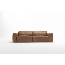 Egoitaliano 2,5-Sitzer &raquo;Beverly, Designsofa mit erstklassigem Sitzkomfort und tollen Details&laquo; Breite 242 cm, verstellbare Kopfteile grau Leder &raquo;BULL&laquo; (echtes 