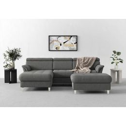 Sit & More sit&more Ecksofa &raquo;Marano L-Form&laquo; inklusive Kopfteilverstellung, wahlweise mit Bettfunktion, Bettkasten grau 98% Polyester, 2% Polyamid