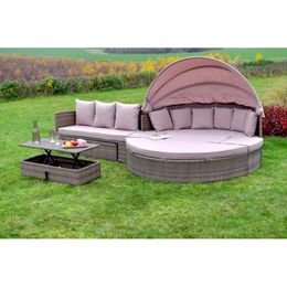 Merxx Garten-Essgruppe &raquo;Riva&laquo; Set, 24 Stk. tlg. Insel, mit Riva Erweiterungsset beige Aluminium, Kunststoff, Polyester