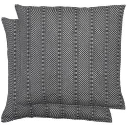 GO-DE Dekokissen &raquo;Klara&laquo; 2er Set, 48x48 cm grau Baumwolle, Polyester