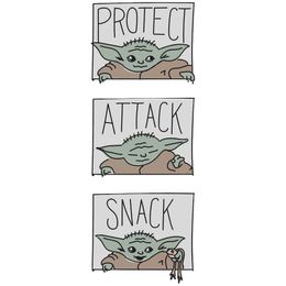 Komar Bild &raquo;Mandalorian The Child Protect Attack Snack&laquo; Disney Star Wars 1 Stk. tlg. Wandbild zur Dekoration im Kinderzimmer - ohne Rahmen bunt Holz, Papier