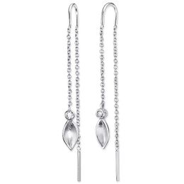 Bruno Banani Damen Paar Ohrh&auml;nger &raquo;Schmuck Geschenk Silber 925 Ohrschmuck Ohrring Durchzieher Kette&laquo; mit Zirkonia (synth.) silber