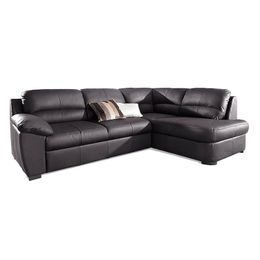 COTTA Ecksofa &raquo;Dani L-Form&laquo; wahlweise mit Bettfunktion & Bettkasten schwarz Luxus-Microfaser aus 100% Polyester;Luxus-Kunstleder;NaturLEDER (echtes 