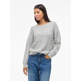 Vila Damen Strickpullover &raquo;VilaSSIA O-NECK L/S CABEL KNIT TOP -NOOS&laquo; grau XL