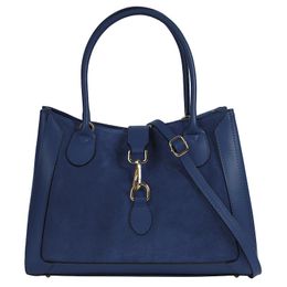 Samantha Look Damen Shopper echt Leder, Made in Italy blau