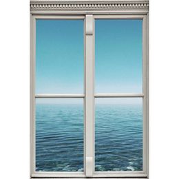 queence Wandsticker &raquo;Meer&laquo; Wandsticker, Wandbild, selbstklebend, 3D, Fenster blau
