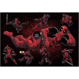 Komar Wandtattoo &raquo;Deadpool Posing - Gr&ouml;&szlig;e 100 x 70 cm&laquo; selbstklebend, Wandsticker, Kinderzimmer schwarz Folie