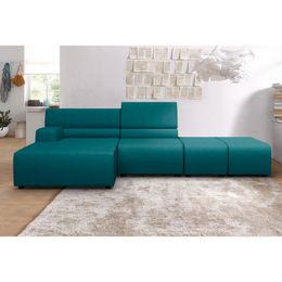 Egoitaliano Ecksofa &raquo;Babouche, Designsofa mit au&szlig;ergew&ouml;hnlichem Sitzkomfort zum Wohlf&uuml;hlen&laquo; blau 100% Polyester. Wasserabweisende Mikrofaser.