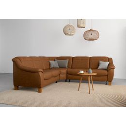 Home Affaire Ecksofa &raquo;Caldera L-Form&laquo; Federkern, wahlweise mit Kopfteilverstellung, Bettfunktion, Bettkasten braun 100% Polyester