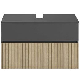 Home Affaire Waschbeckenunterschrank &raquo;Wisla&laquo; Siphonausschnitt, Push-to-open-Funktion, Breite 80 cm, H&ouml;he 55 cm schwarz Holzwerkstoff