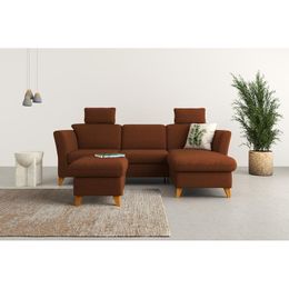 Home Affaire Ecksofa &raquo;Trelleborg L-Form&laquo; Federkern-Polsterung, wahlweise mit Bettfunktion und Bettkasten rosa 100% Polyester