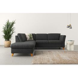 Home Affaire Ecksofa &raquo;Trelleborg L-Form&laquo; Federkern-Polsterung, wahlweise mit Bettfunktion und Stauraum grau 100% Polyester