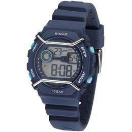 SINAR Herren SINAR Digitaluhr Quarzuhr, Armbanduhr, Herrenuhr, Silikonarmband, digital, Monat, Tag blau