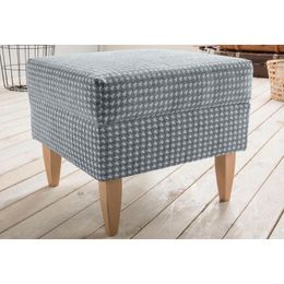 Home Affaire Hocker &raquo;Asino&laquo; mit Hahnentritt-Bezug grau Strukturstoff Hahnentritt (55% Polyester, 45% Polyacryl)