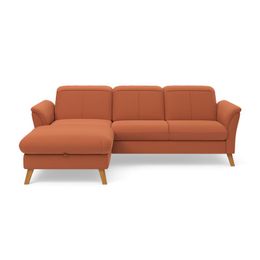 Sit & More sit&more Ecksofa &raquo;Romero L-Form&laquo; wahlweise mit oder ohne Relax-Funktion, Bettfunktion, Bettkasten orange 90% Polyester 10%Polyamid
