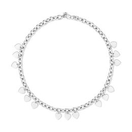 Echtzeit Damen Kette mit Anh&auml;nger &raquo;Schmuck Geschenk Edelstahl Halskette Endless Love Herzen&laquo; silber